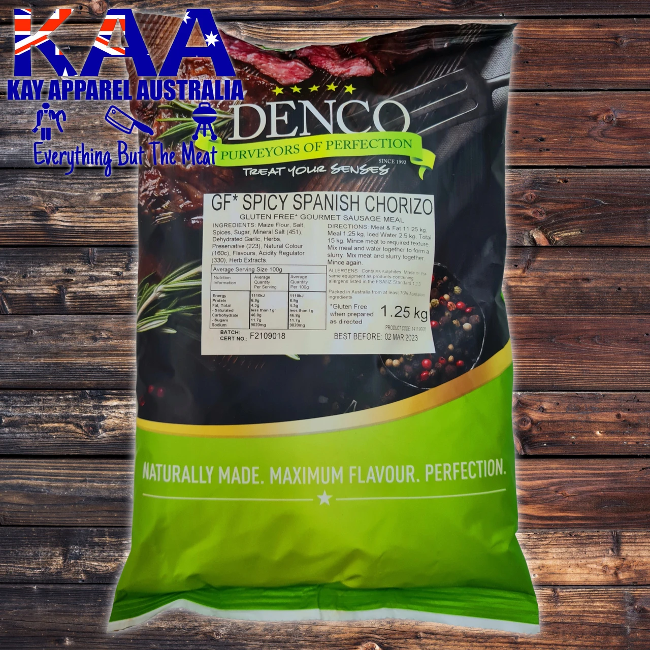 Denco Spicy Spanish Chorizo Gourmet Sausage Meal, Premix, Seasoning 1 ...