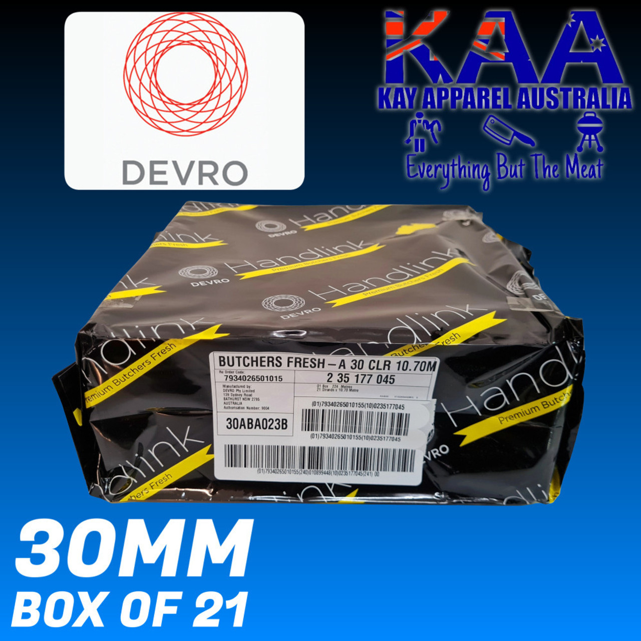 Devro Butchers Fresh 30mm Thick Collagen Sausage Casings x 21 - Kay Apparel Aprons And Home ...