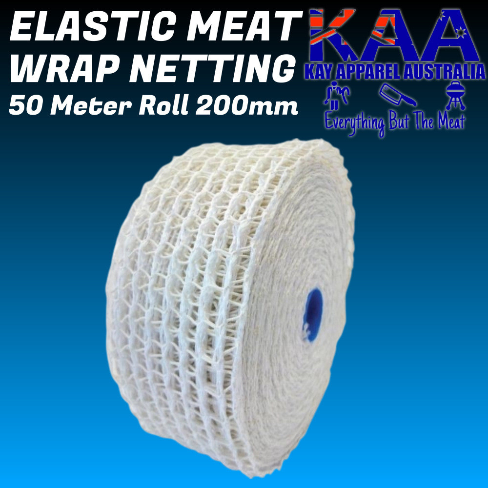 Elastic Meat Wrap Netting 50 Meter Roll 200mm White