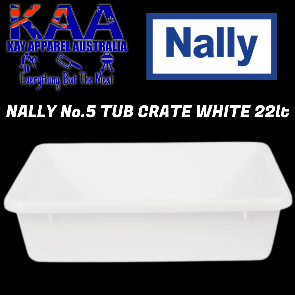 NALLY No.5 TUB CRATE WHITE 22lt - Kay Apparel Aprons And Home Butchers ...