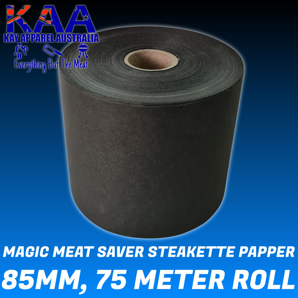 Steakette Paper Black 85mm, 75 meters per roll - Kay Apparel Aprons And ...