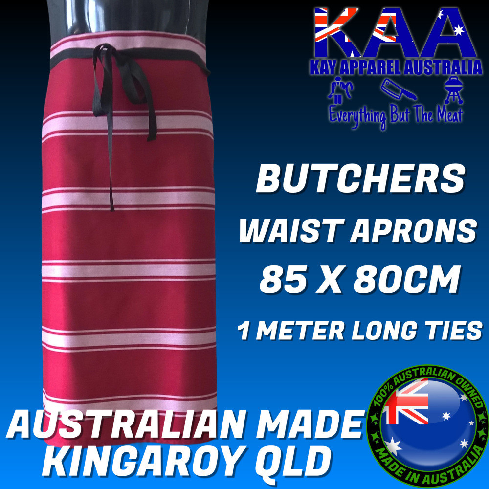 Red White Butchers Waist Apron - Kay Apparel Aprons And Home Butchers ...