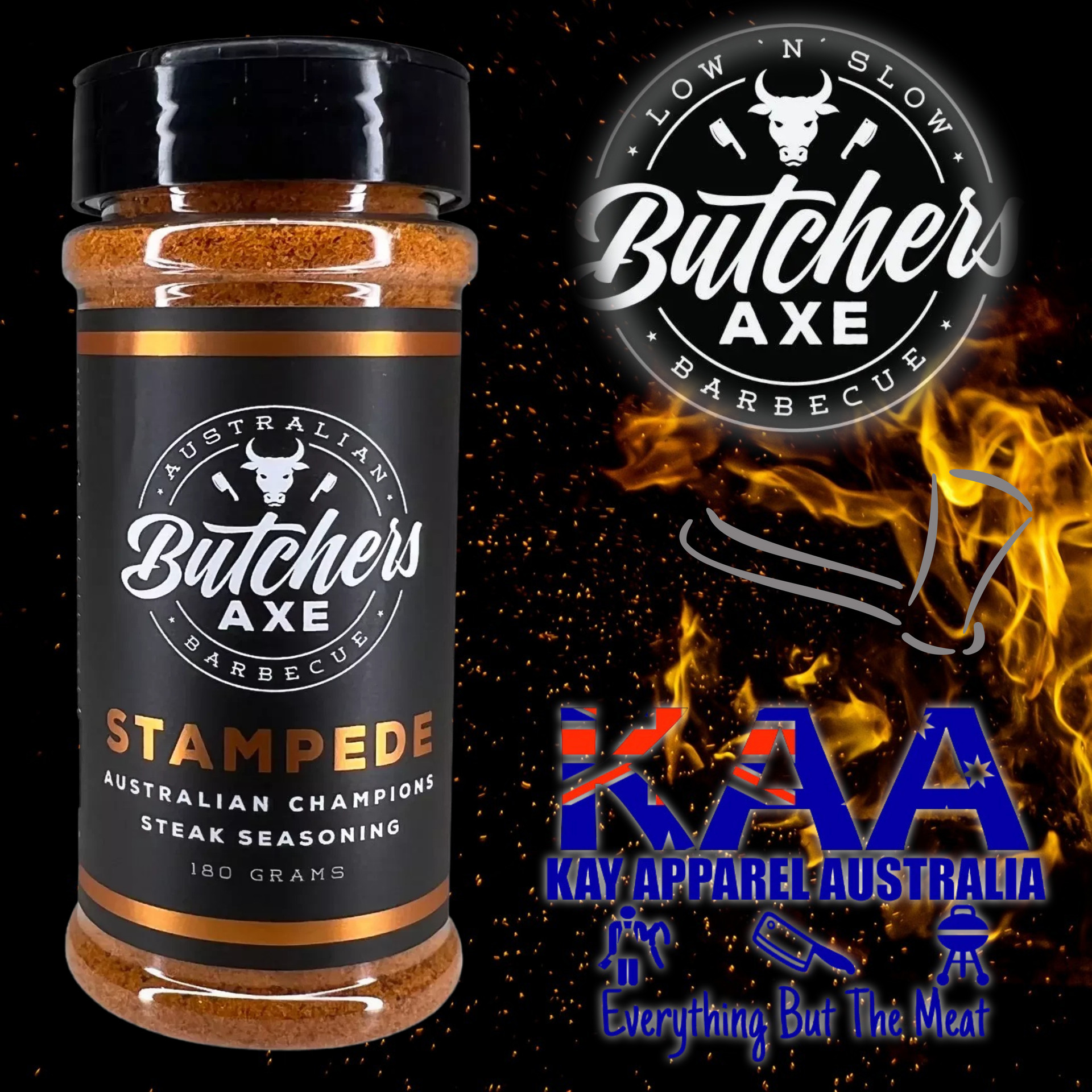 BBQ Rub Butchers Axe BBQ Rubs Stampede Australian Champions Steak Seasoning 180G - Kay Apparel ...
