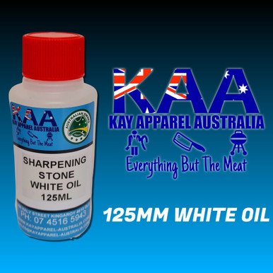 Knife Sharpening Stone White oil 125ml Food Safe - Kay Apparel Aprons ...