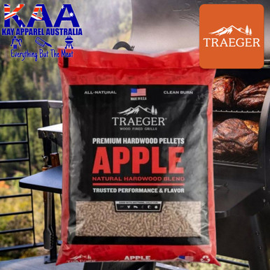 TRAEGER APPLE BBQ WOOD PELLETS 9KG - Kay Apparel Aprons And Home ...