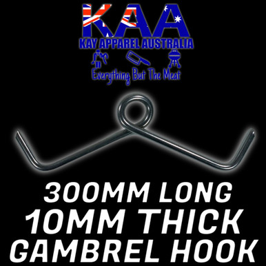 Gambrel Hook 10mm Stainless Steel 300mm in Length - Kay Apparel Aprons ...
