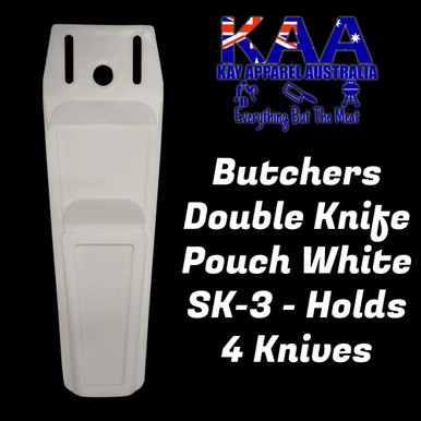 Butchers Double Knife Pouch White SK-3 - Kay Apparel Aprons And Home ...