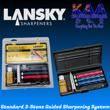 Lansky LKC03 Standard 3-Stone Guided Sharpening System - Kay Apparel ...
