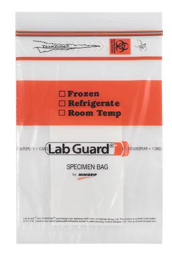 Lab Guard Specimen Bags with Zip Closure and ABS Pad 1000/Case