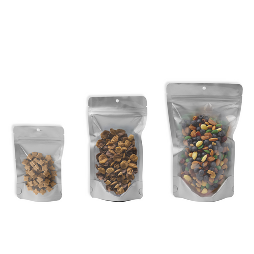 Wholesale 5 Mil Small Kraft/Clear Stand Up Pouches | PackFreshUSA