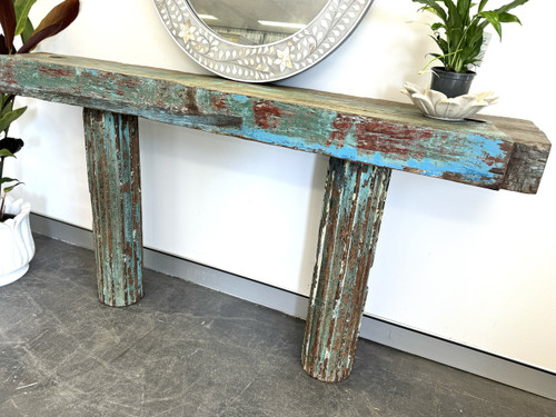 Vintage Beam and Column Console Table - Sohal Living