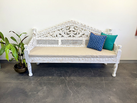 Hand Carved Indian Bench - Sohal Living