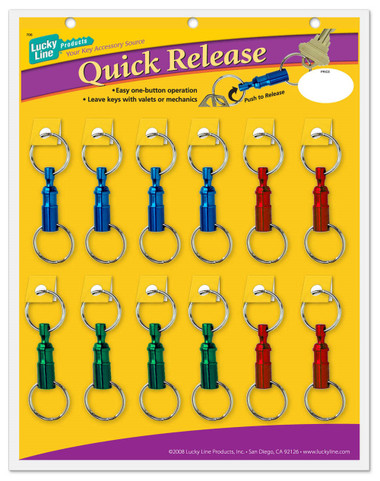 Colored Quick Release Key Rings-12/card, Assorted - Always Affordable ...
