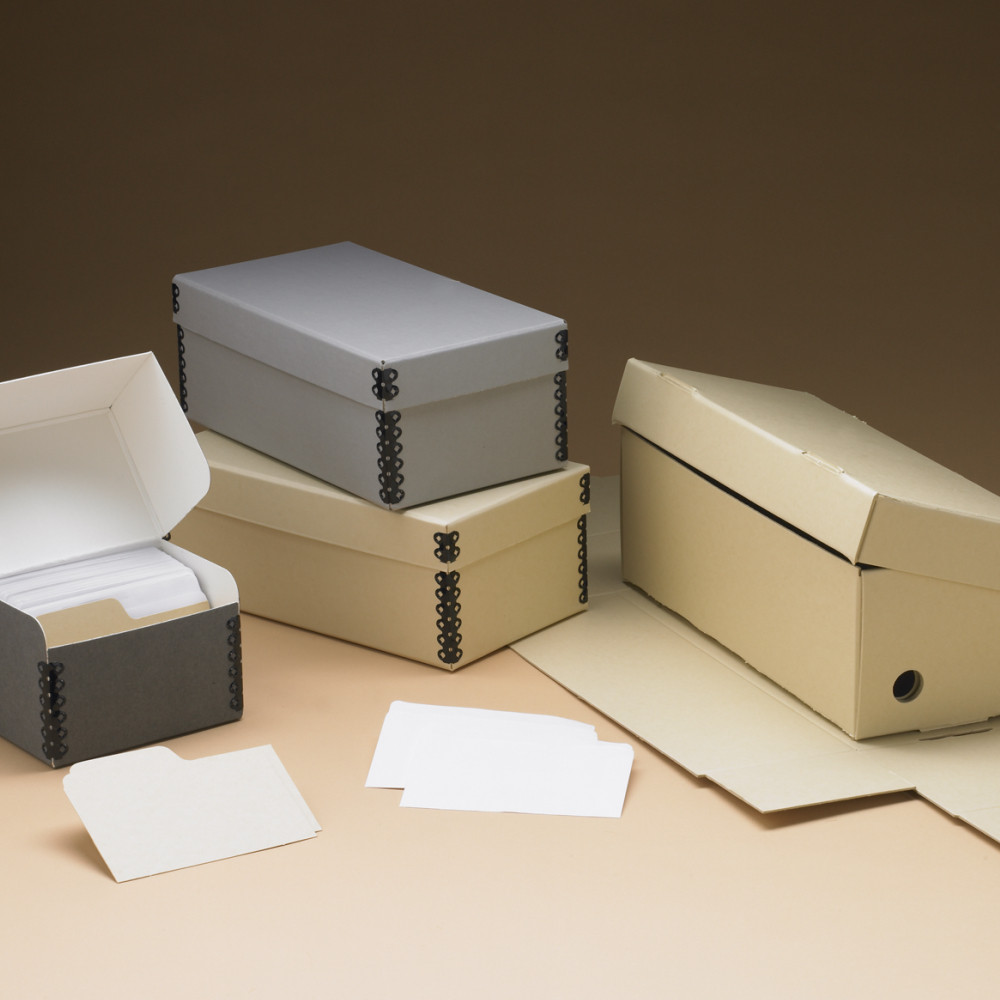 Hinged Lid, Drop Front Storage Box - Hollinger Metal Edge