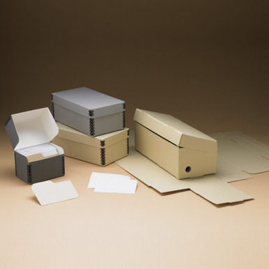 Short Lid Microfiche Boxes - Hollinger Metal Edge