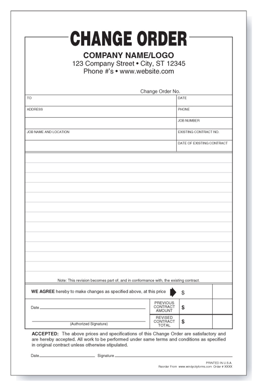 Change Order 5 5 X 8 5 Windy City Forms change-order-5-5-x-8-5-windy-city-forms