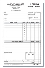 Cleaning Work Order/Invoice 5.5" x 8.5" - Windy City Forms