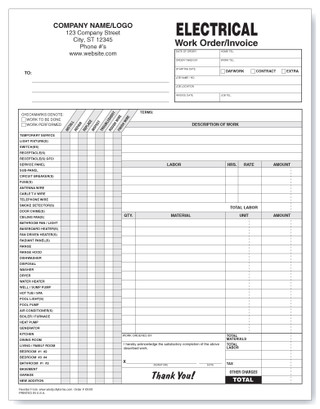 Electrical Work Order Invoice | Windy City Forms