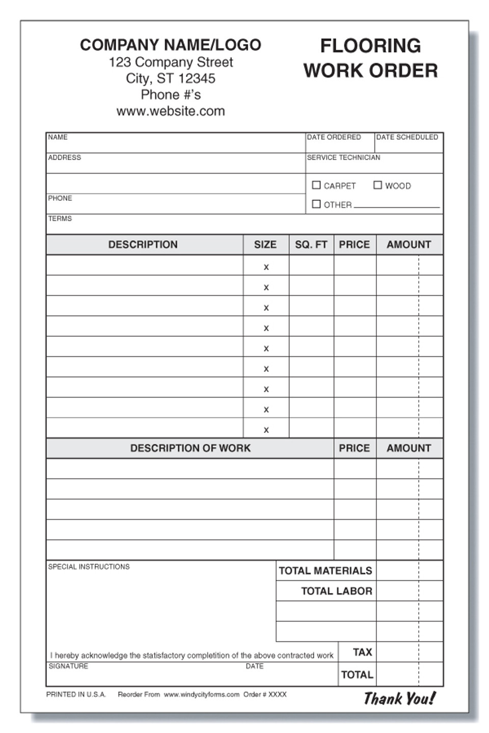 Electrical Work Order Invoice Windy Forms Electrical Work Order Invoice Windy Forms