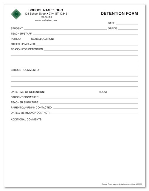 Blank Detention Slip Printable Detention Slips, Detention Sheet