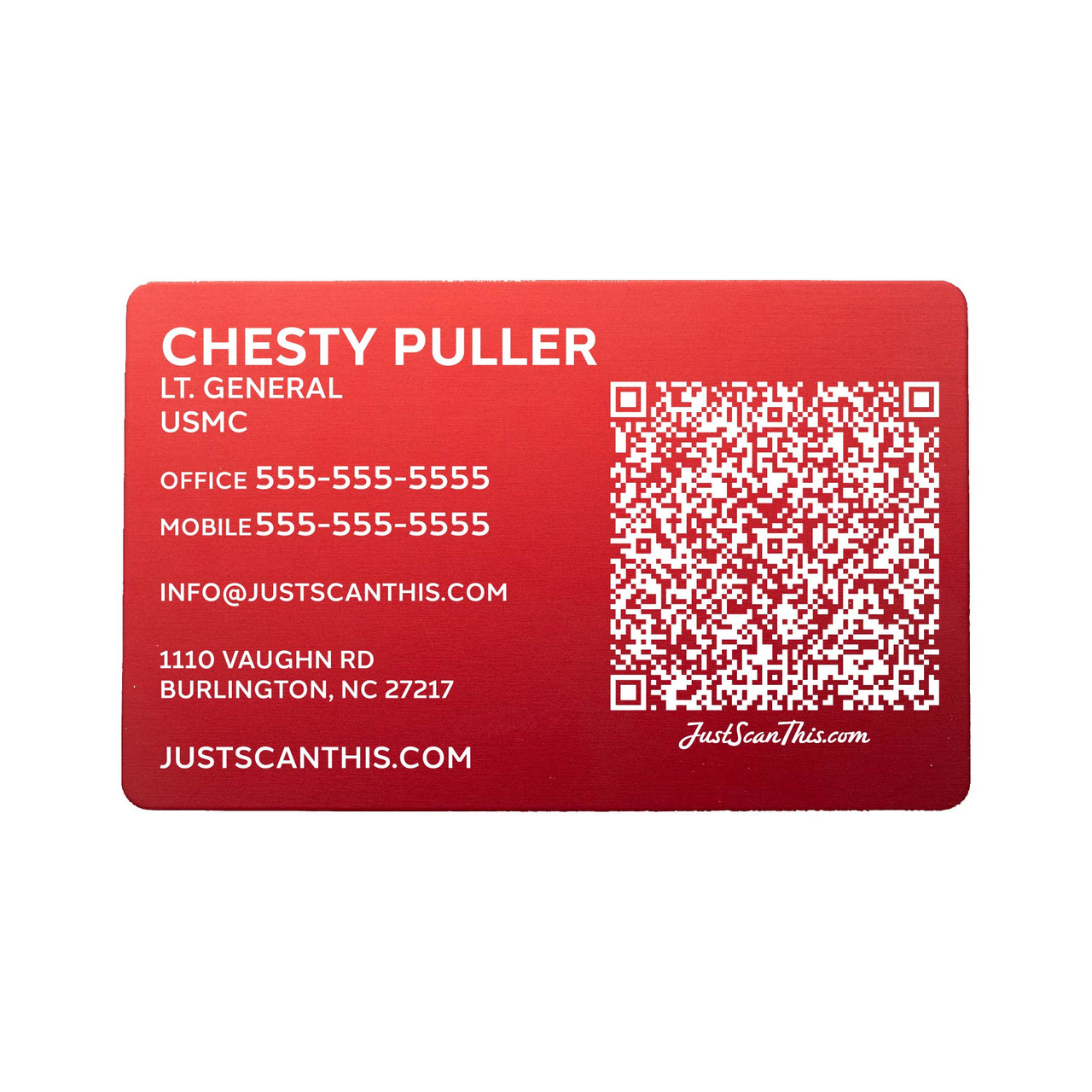 Just Scan This | Anodized Aluminum Permanent Business Card