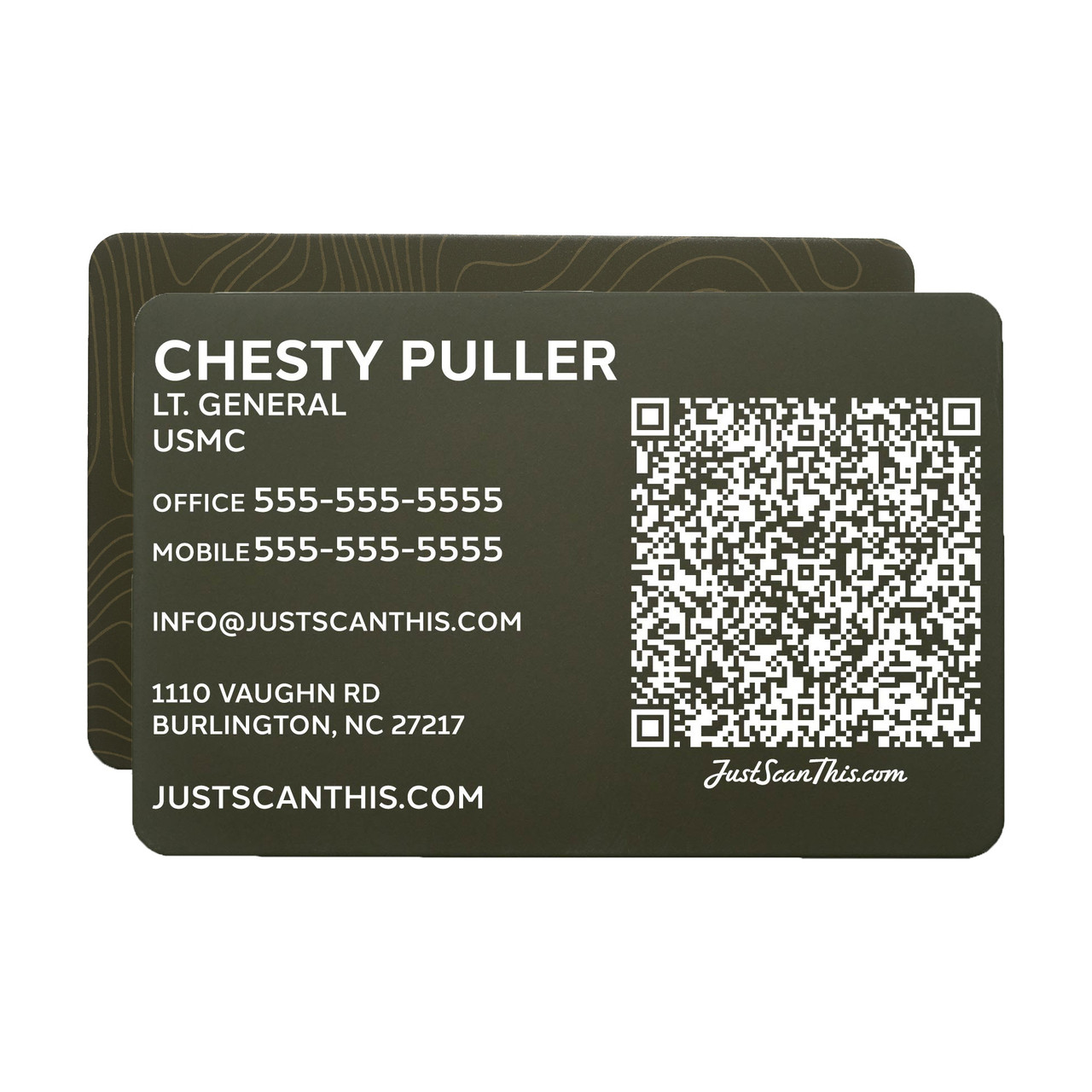 Just Scan This | Camo Cerakote Permanent Business card