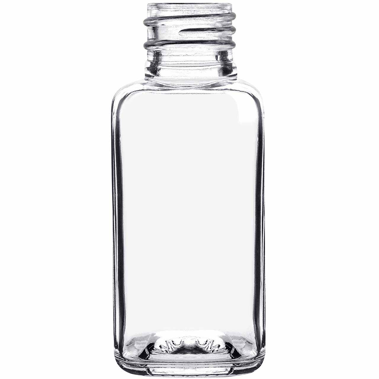 3.4 oz Quad Glass Bottle Clear 28mm Thread - Sample - Glassnow