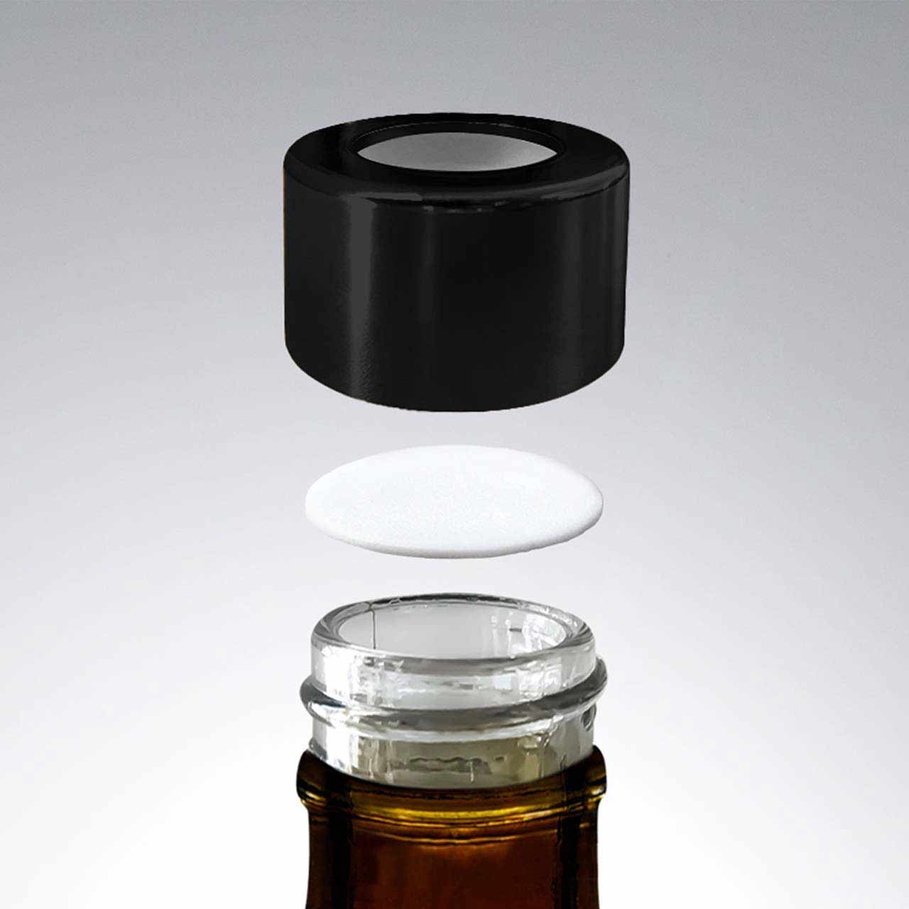 Reed Diffuser Screw Cap 24/410, ABS Black Pearl Finish with Leak Proof ...