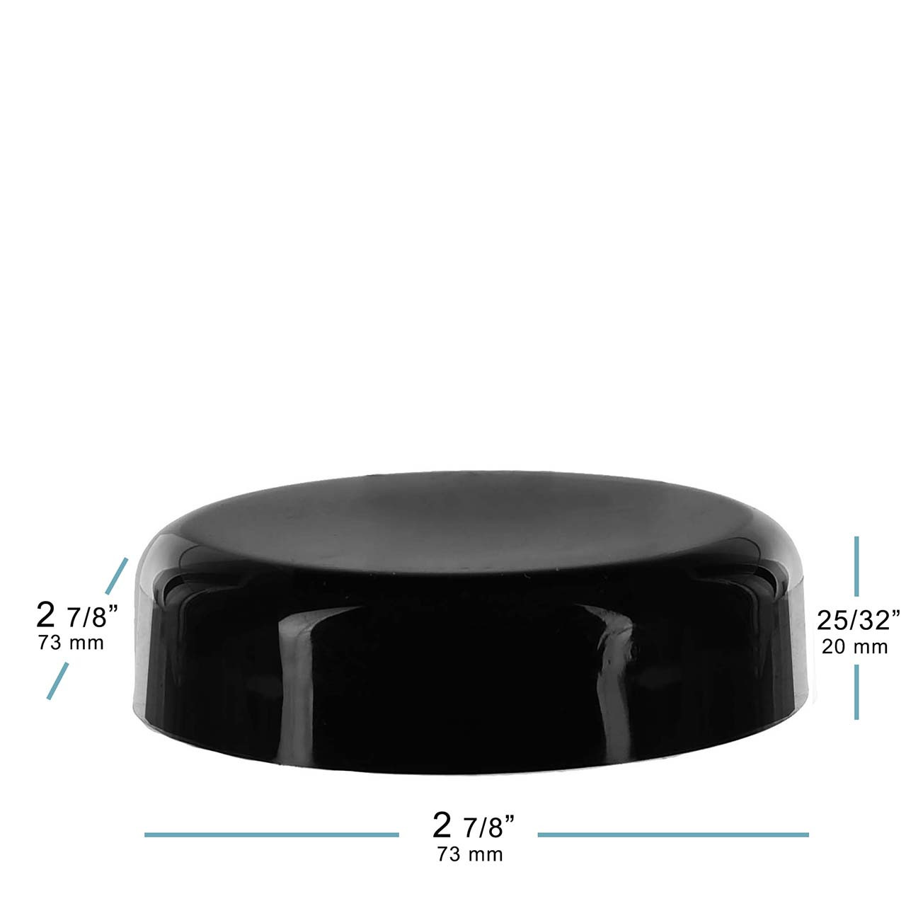 Screw Cap 70/450, Glossy Black PE, No Liner | Glassnow
