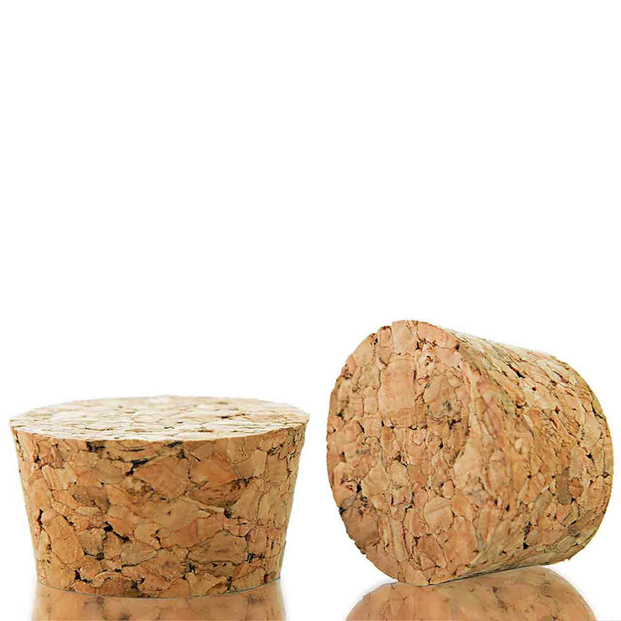 Tapered Agglomerated Cork 1 1/4" Top Diam, 1 1/16" Bottom Diam, 11/16 ...