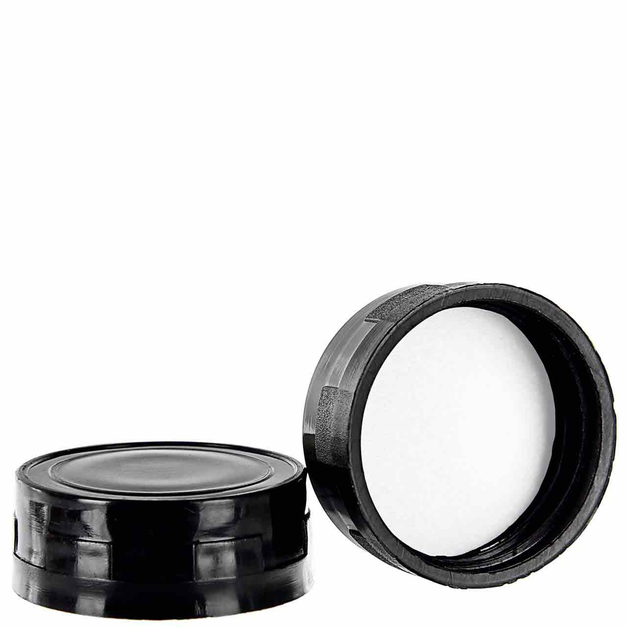 Screw Cap 28/400, Black PP Polypropylene Crown Rib with PE Liner | Glassnow