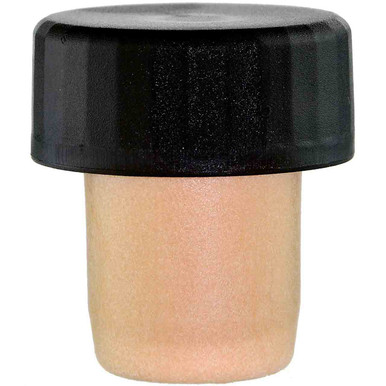 19.5mm Bar Top and Pourer - Black Plastic Cap with Synthetic Shank ...