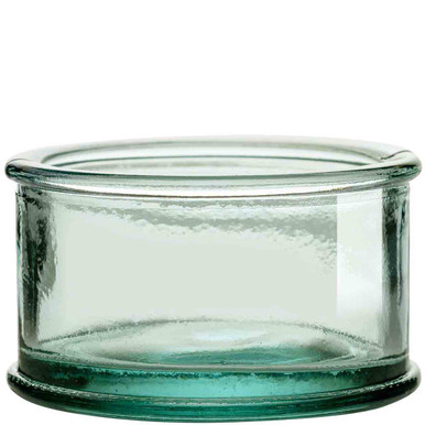 10 oz Flat Round Candle Recycled Glass Jar | Glassnow