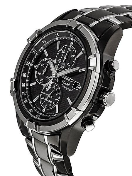 Seiko Solar Powered Chronograph Alarm Watch with 44mm Two-Tone ...