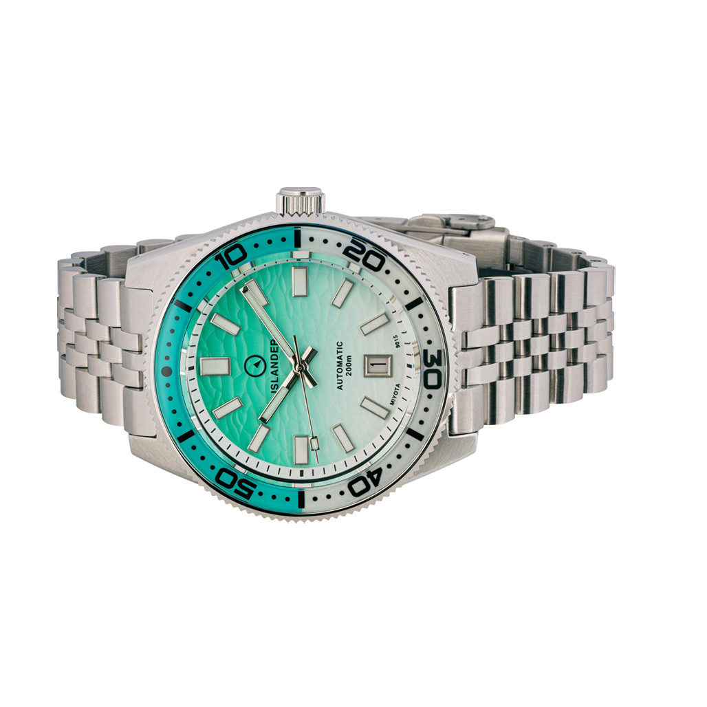 Islander Northport Hi-Beat Automatic Dive Watch with Seafoam Green and ...