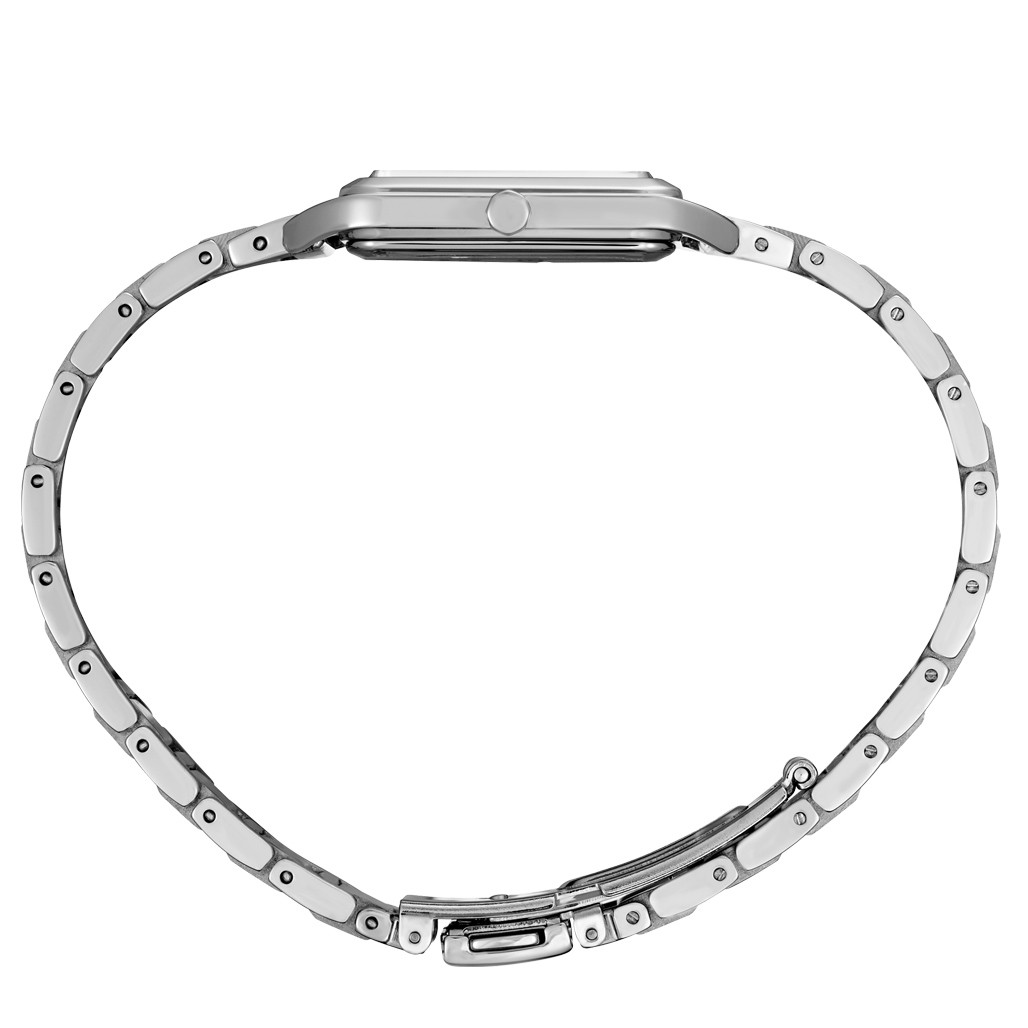 Seiko Essentials Tank Watch with Green Grid Pattern Dial #SWR075