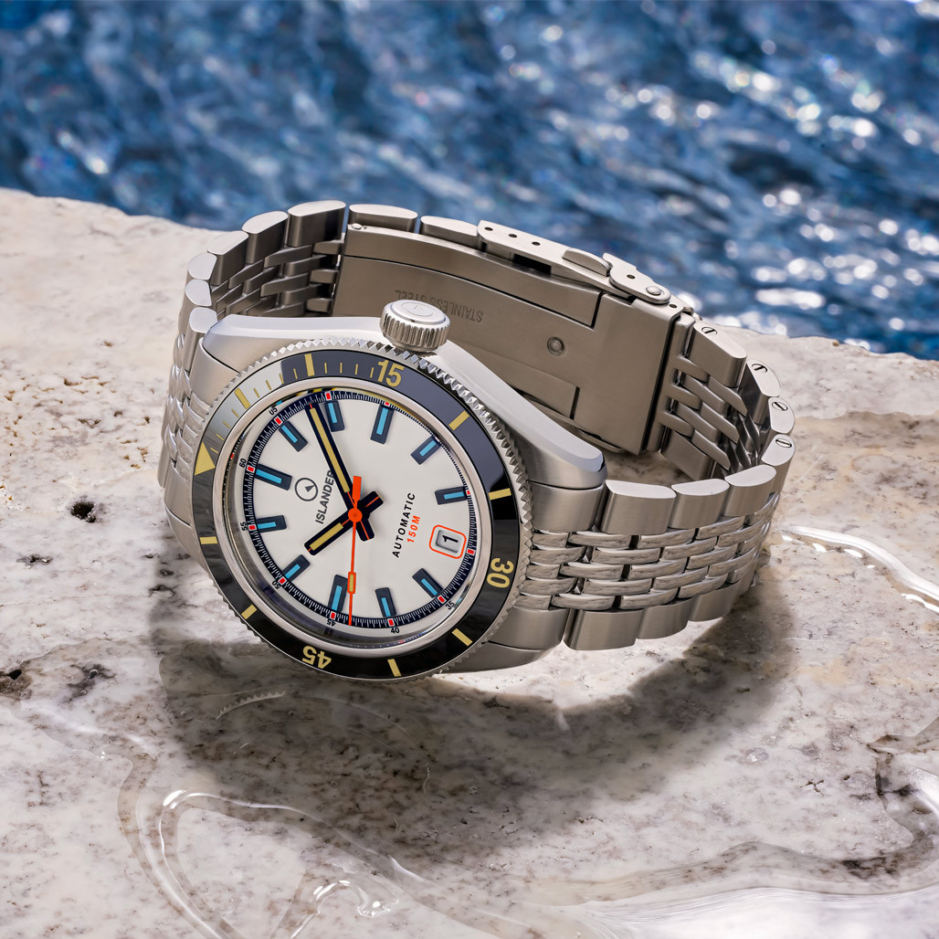 Islander Port Jefferson Skin Diver Automatic Watch with White Dial #ISL-176