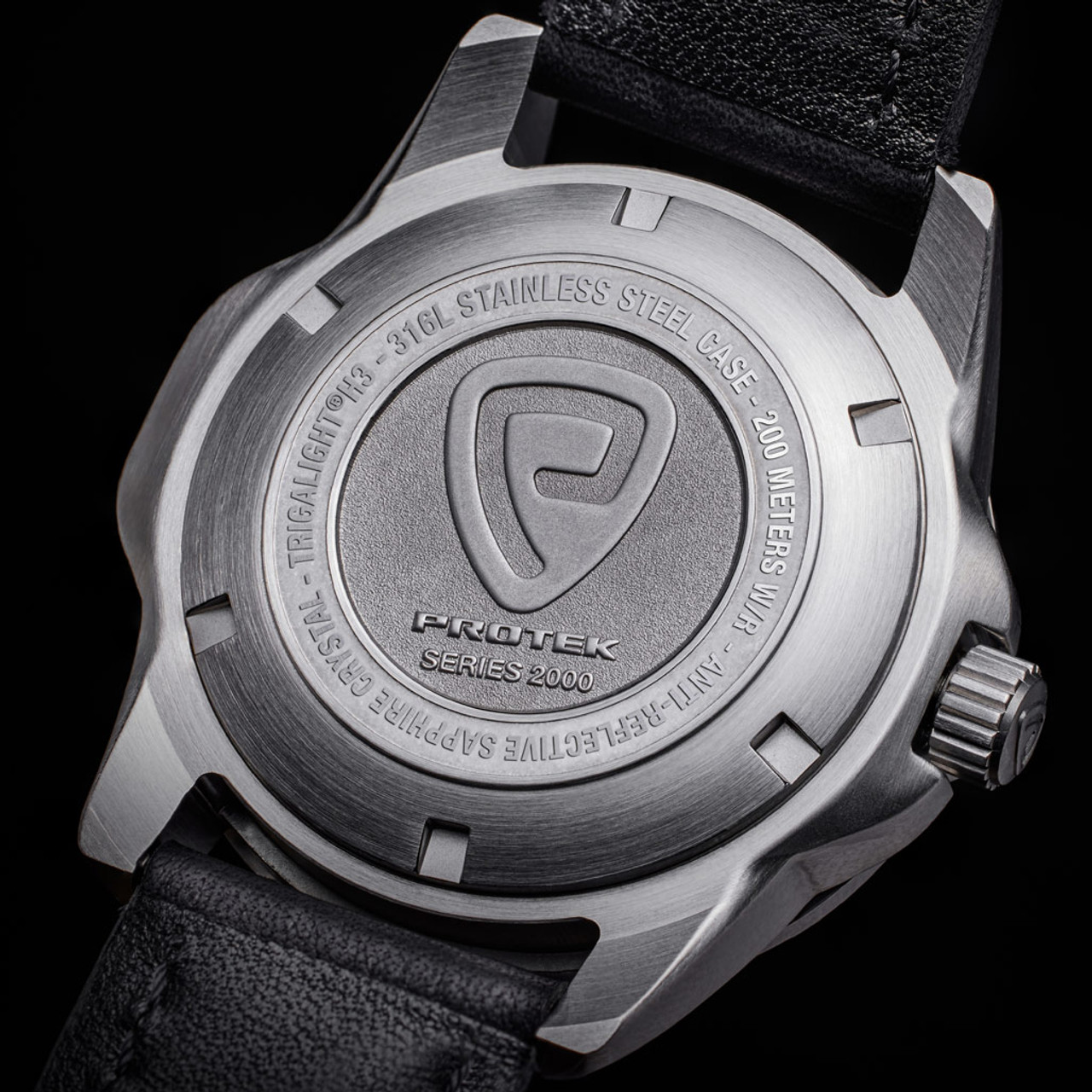 Protek Steel Tritium Dive Watch 2000 Series with Black Dial #PT2001