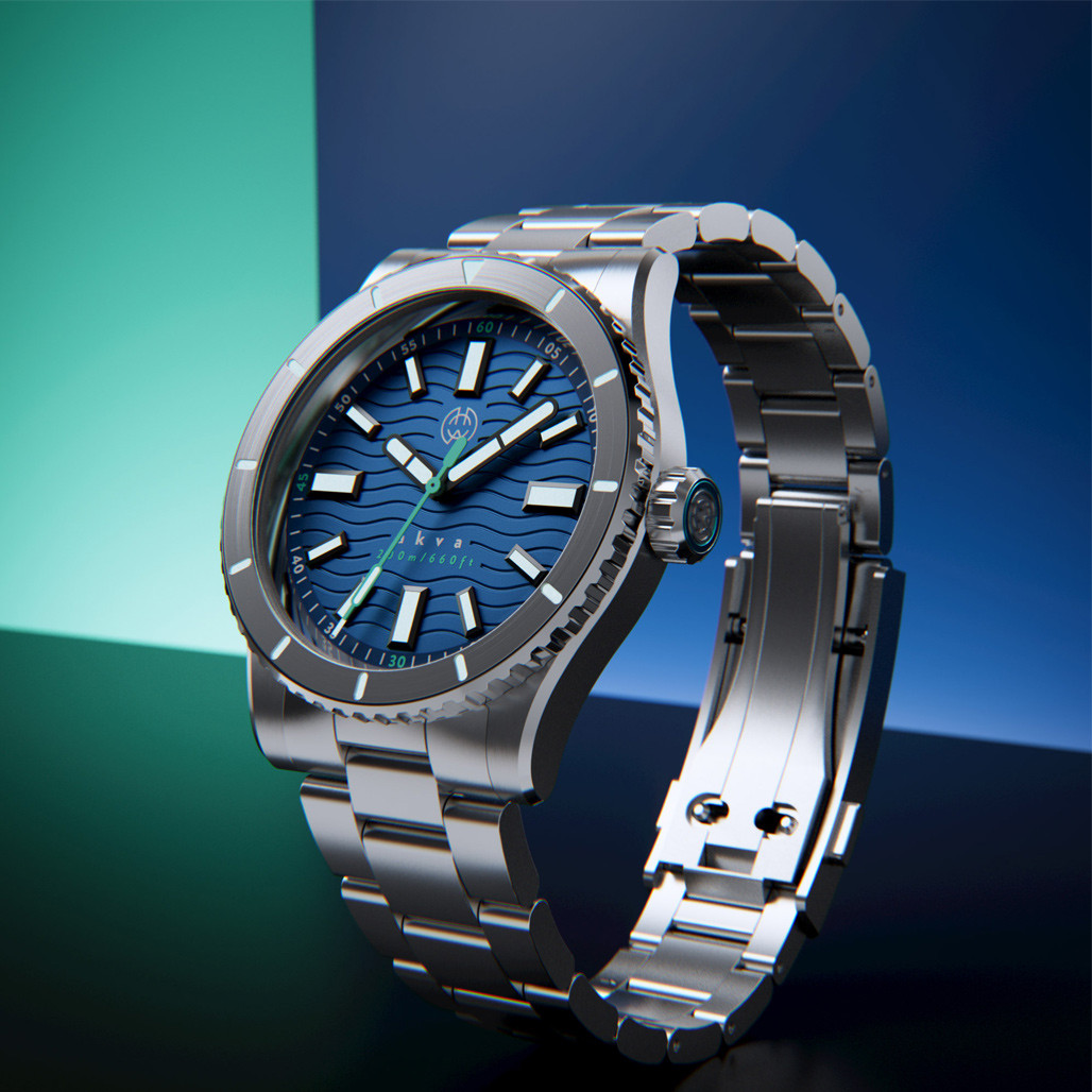 Henry Archer Akva Automatic Dive Watch with Ocean Cyan Dial #HAC-AKV ...