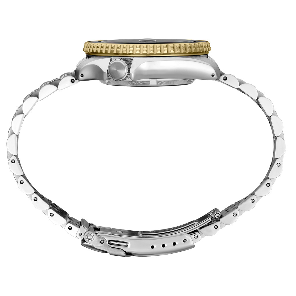 Seiko 5 Sports Automatic GMT Watch with Grey Dial and Gold Accents #SSK021