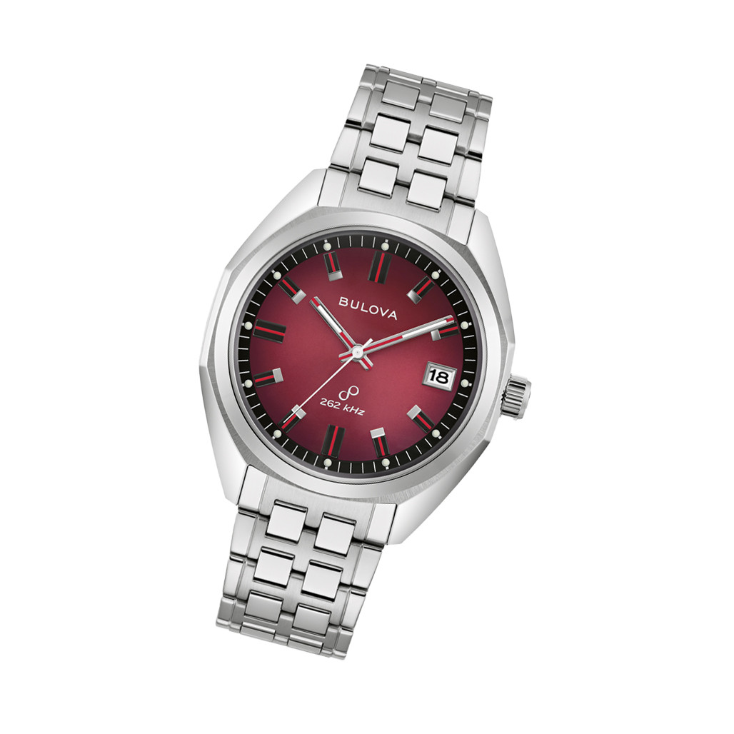 Bulova Jet Star Watch with Precisionist Movement and Claret Dial #96B401