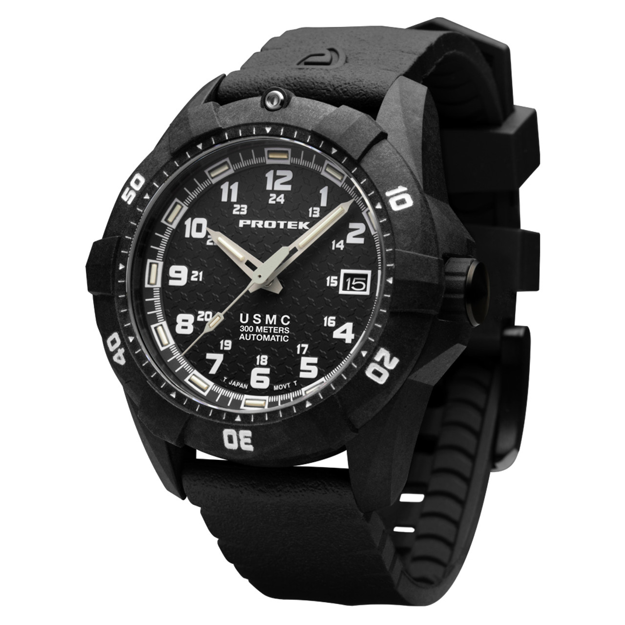 Protek USMC Automatic Tritium Dive Watch with Black Dial #PT1211