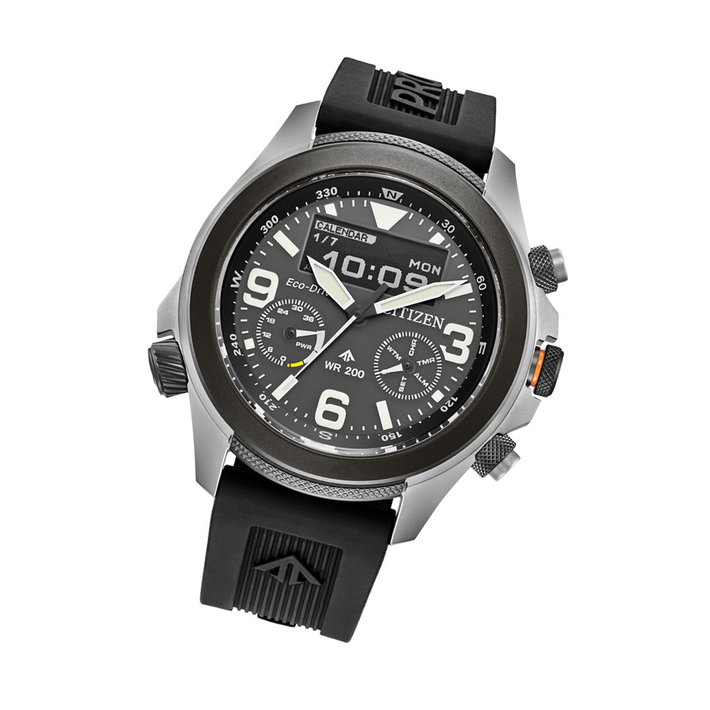 Citizen Promaster Land Ani-Digi Watch with Black Dial #JV1007-07E