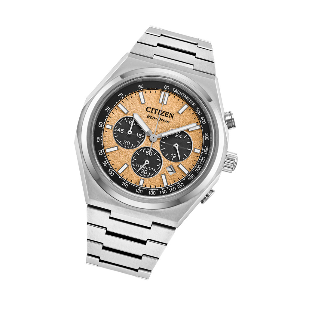 Citizen Zenshin Super Titanium Chronograph with Salmon Dial #CA4610-85Z