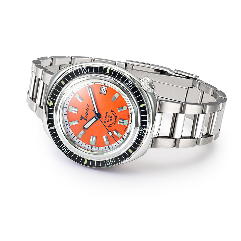 Squale 2001 Heritage Dive Watch with Orange Dial #2001BKOR.AC