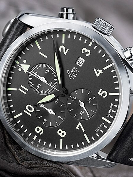 Laco Trier Pilot Chronograph with stopwatch and 12-hour totalizer #861915