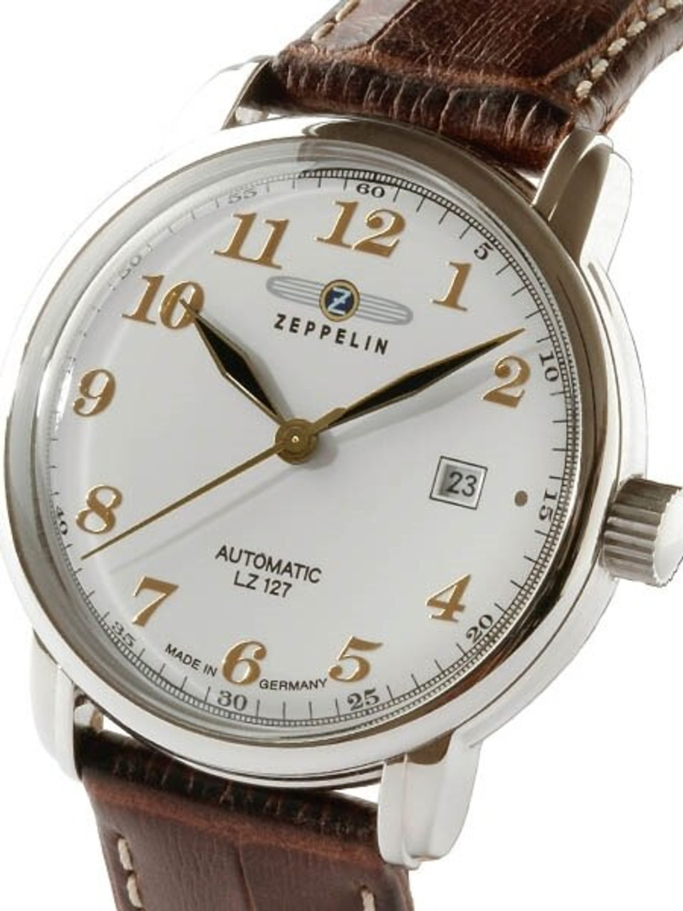 Graf Zeppelin Automatic Date Watch With Gold Tone Applied Numbers 7656 1