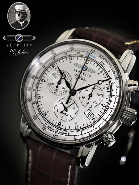 Graf Zeppelin Swiss Quartz Chronograph Watch with Alarm Function #7680-1