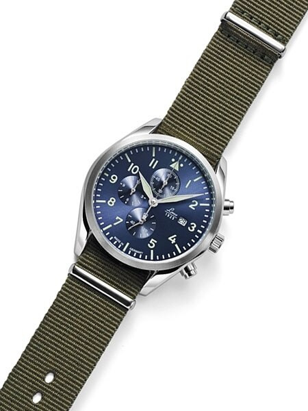 Laco Atlanta Pilot Chronograph with stopwatch and 12-hour totalizer #861919
