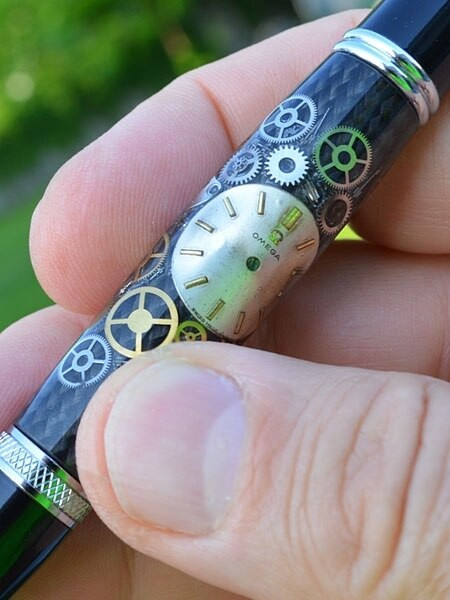 Artisan Crafted Watch Parts Pen featuring an Omega Dial #WPP201BP